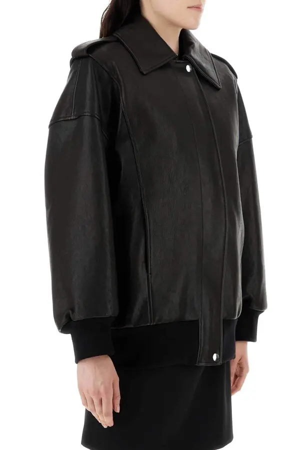 Alexander McQueen Leather Oversize Jacket
