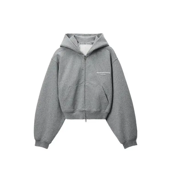 Alexander Wang Cotton Zip-up Hoodie - Gray