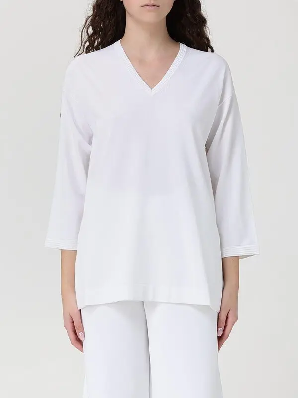 Max Mara Viscose Blend V-neck Knit Top