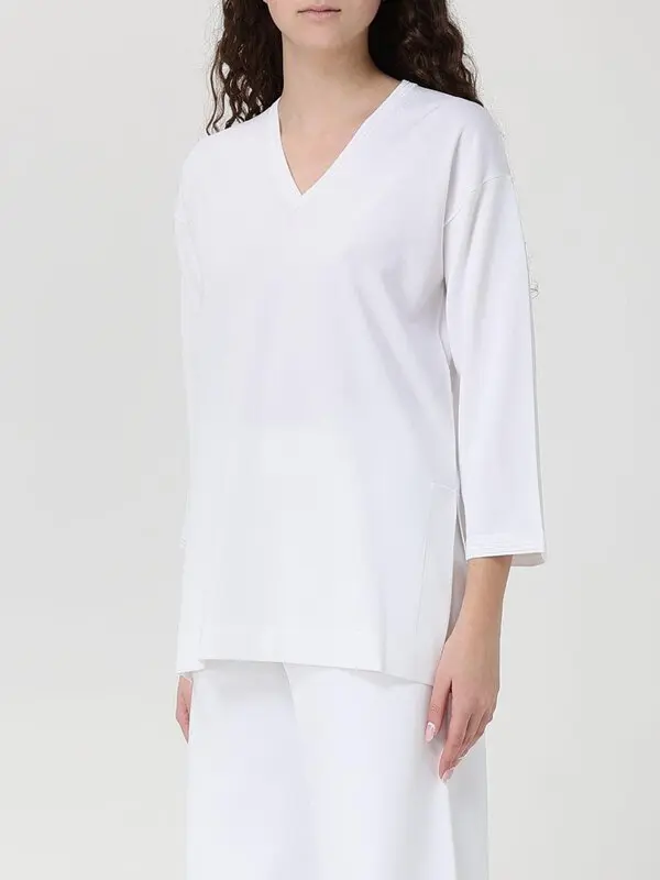Max Mara Viscose Blend V-neck Knit Top