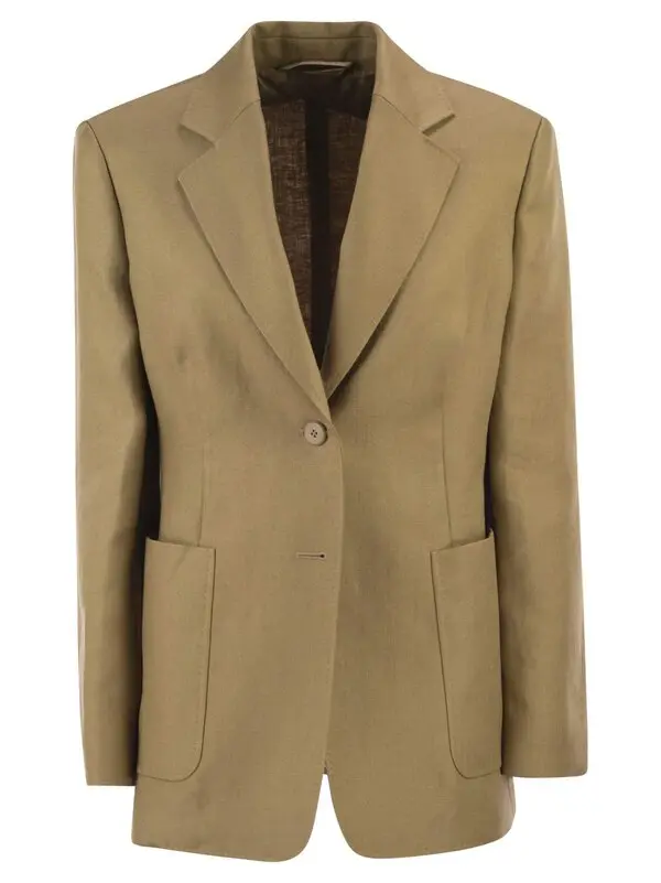 Max Mara Mxmvolonta Pure Linen Fabric Blazer - Cream