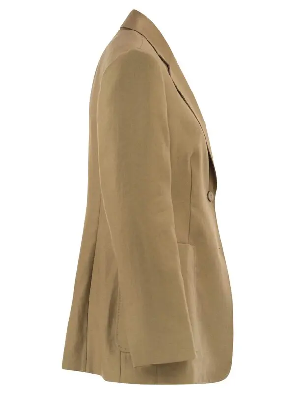 Max Mara Mxmvolonta Pure Linen Fabric Blazer