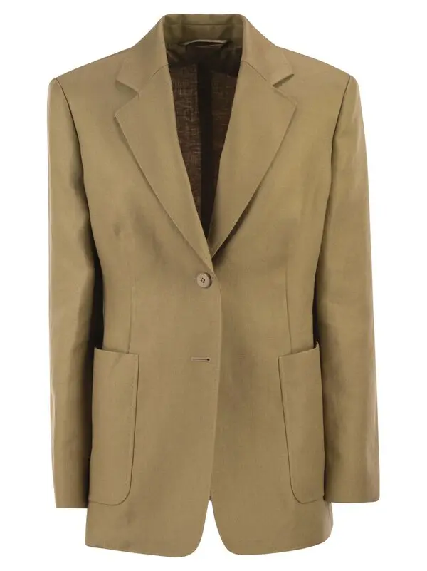 Max Mara Linen Fabric Blazer - Cream