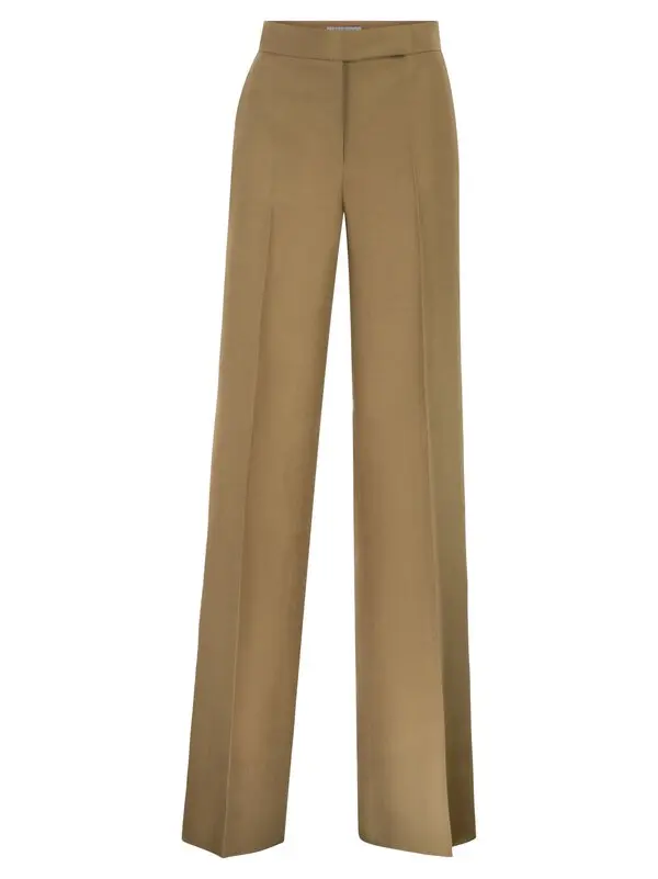 Max Mara Mxmbadesse Wide-leg Linen Trousers - Cream