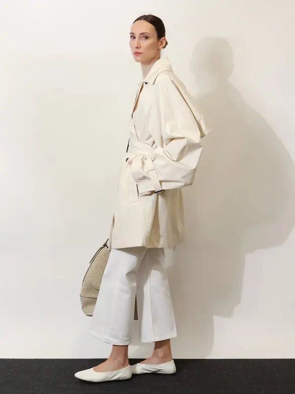 TOTEME Washed Cotton Trench Coat - Cream