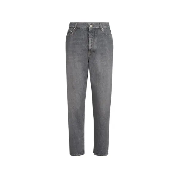 Brunello Cucinelli Grey Denim Regular & Straight-leg Jeans