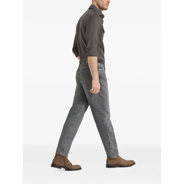 Brunello Cucinelli Grey Denim Regular & Straight-leg Jeans