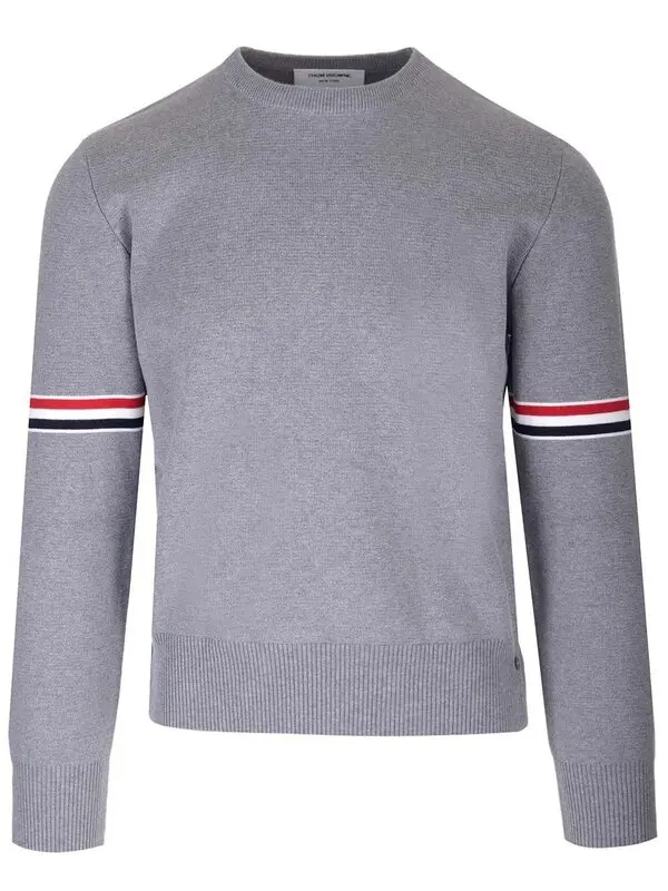 Thom Browne Milano Stitch Crew Neck Sweater - Gray
