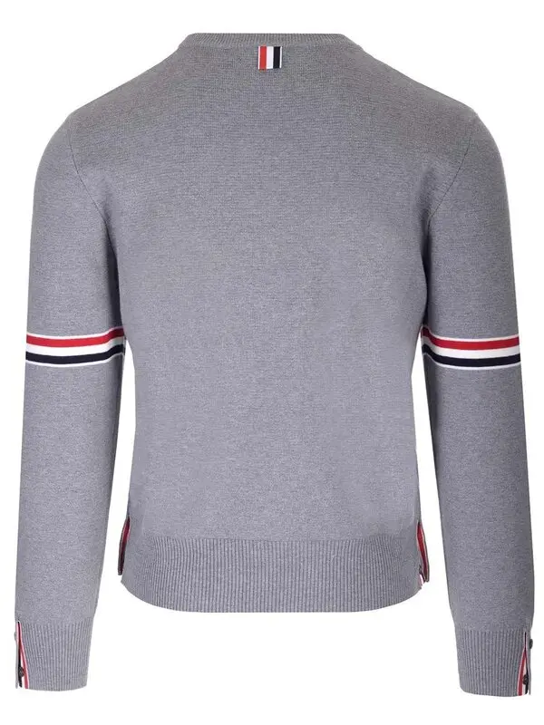 Thom Browne Milano Stitch Crew Neck Sweater - Gray