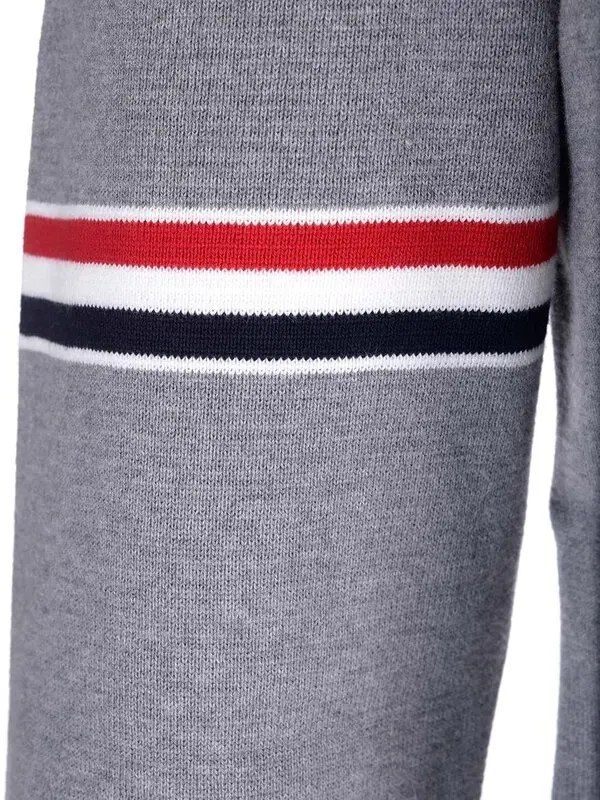 Thom Browne Milano Stitch Crew Neck Sweater - Gray