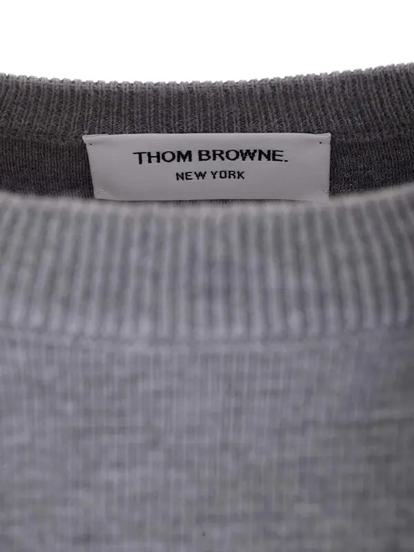 Thom Browne Milano Stitch Crew Neck Sweater - Gray