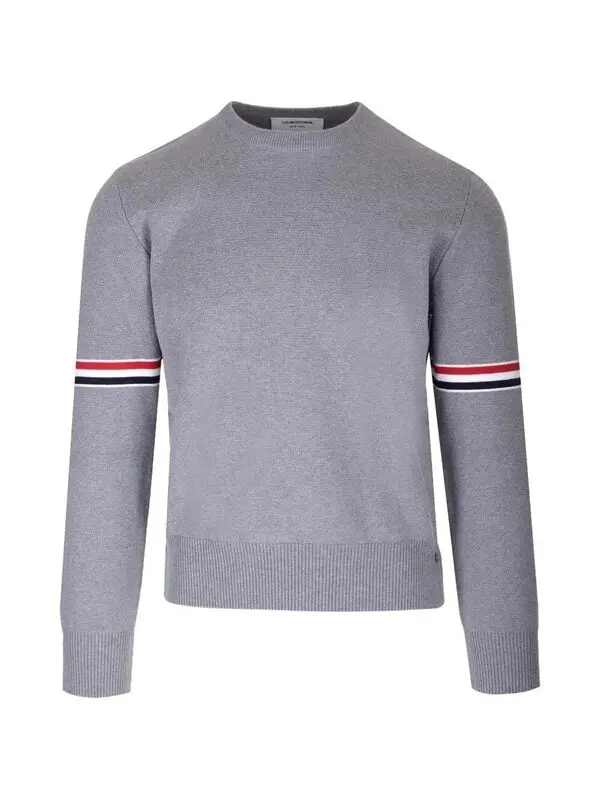 Thom Browne Milano Stitch Crew Neck Sweater - Gray