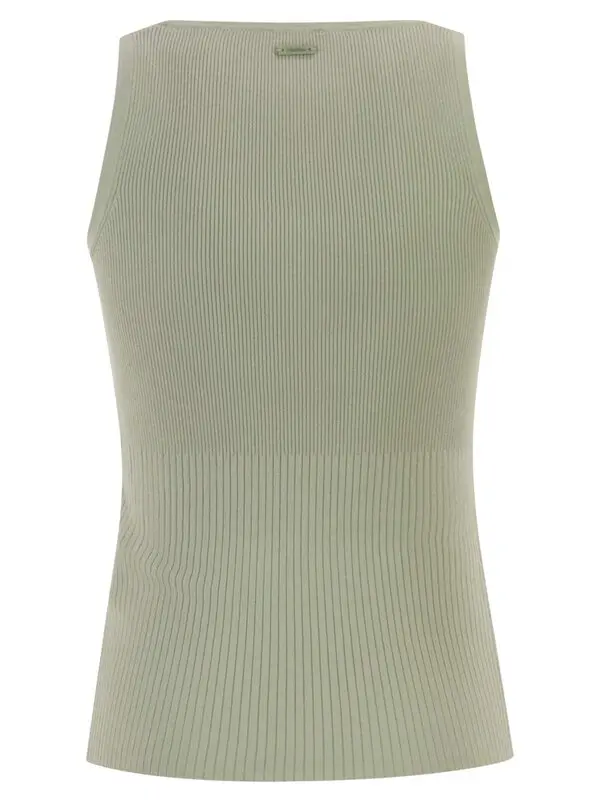 Max Mara Viscose Blend Yarn Top - Green