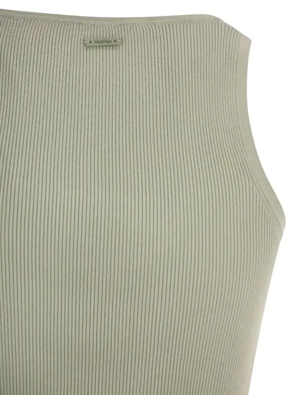 Max Mara Viscose Blend Yarn Top - Green