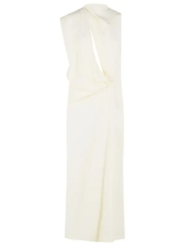 Sportmax Ebbri Asymmetrical Viscose Dress - Cream