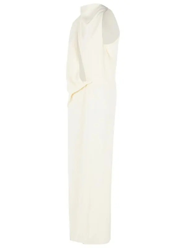 Sportmax Ebbri Asymmetrical Viscose Dress - Cream