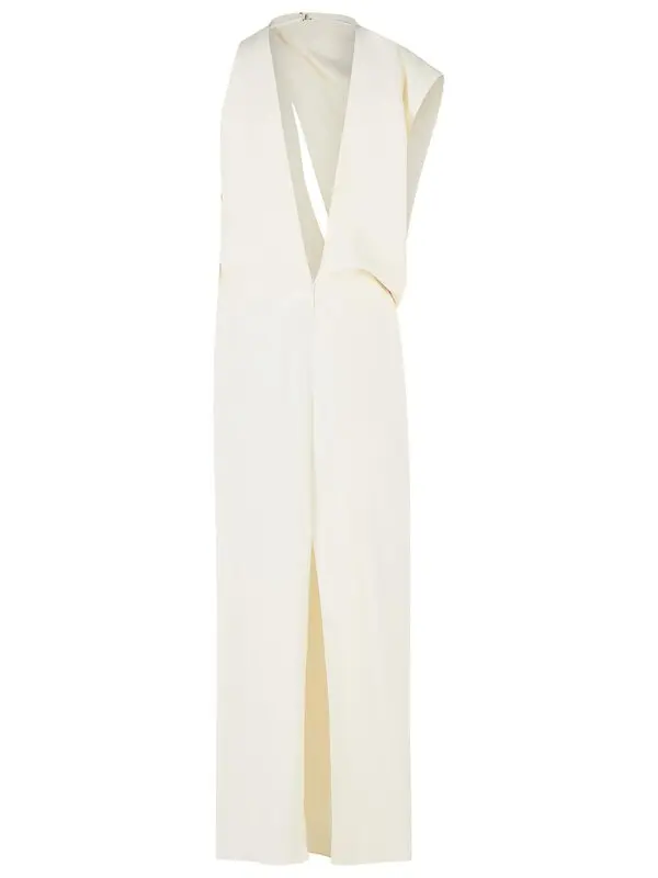 Sportmax Ebbri Asymmetrical Viscose Dress - Cream