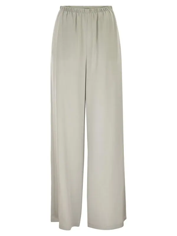 Max Mara Silk Crêpe De Chine Trousers - Green