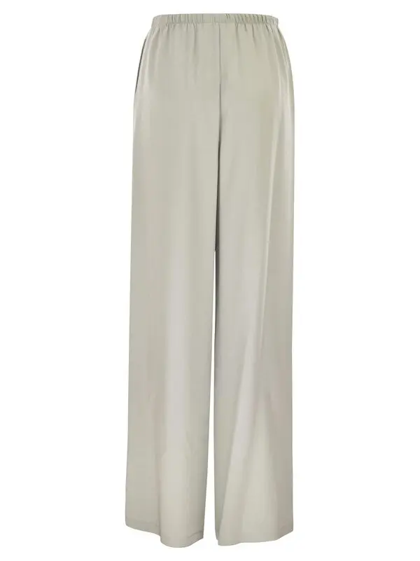 Max Mara Silk Crêpe De Chine Trousers - Green