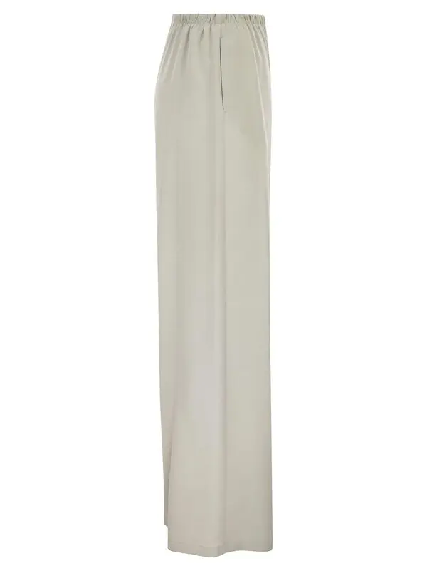 Max Mara Silk Crêpe De Chine Trousers - Green