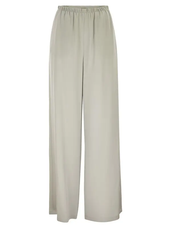 Max Mara Silk Crêpe De Chine Trousers - Green