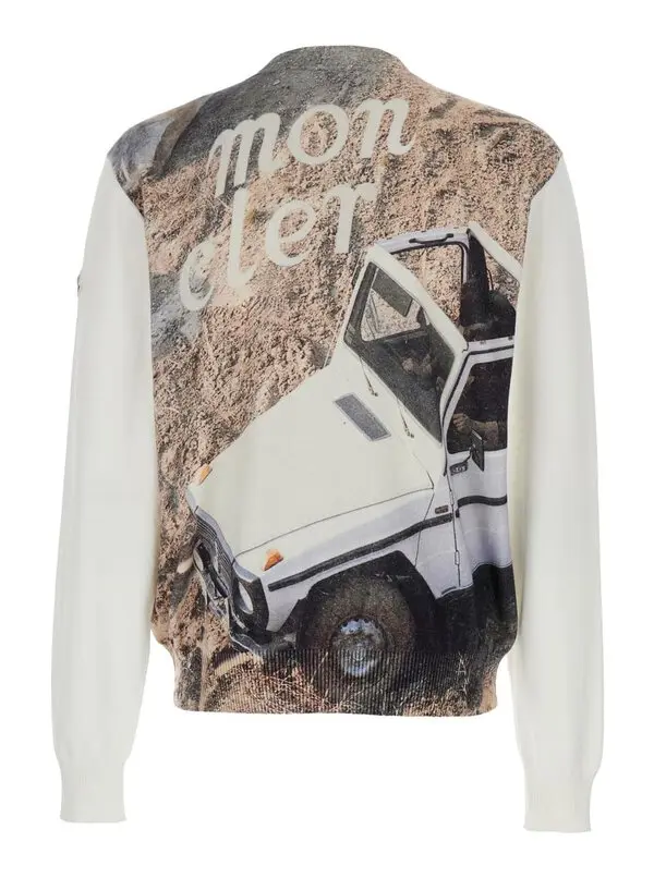 Moncler Graphic Car Print Cotton Sweater - Multicolor