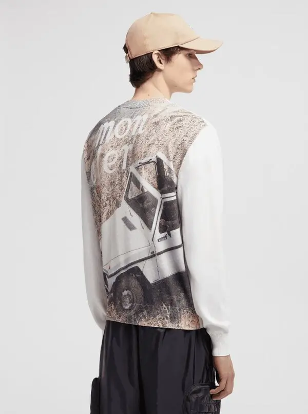 Moncler Graphic Car Print Cotton Sweater - Multicolor