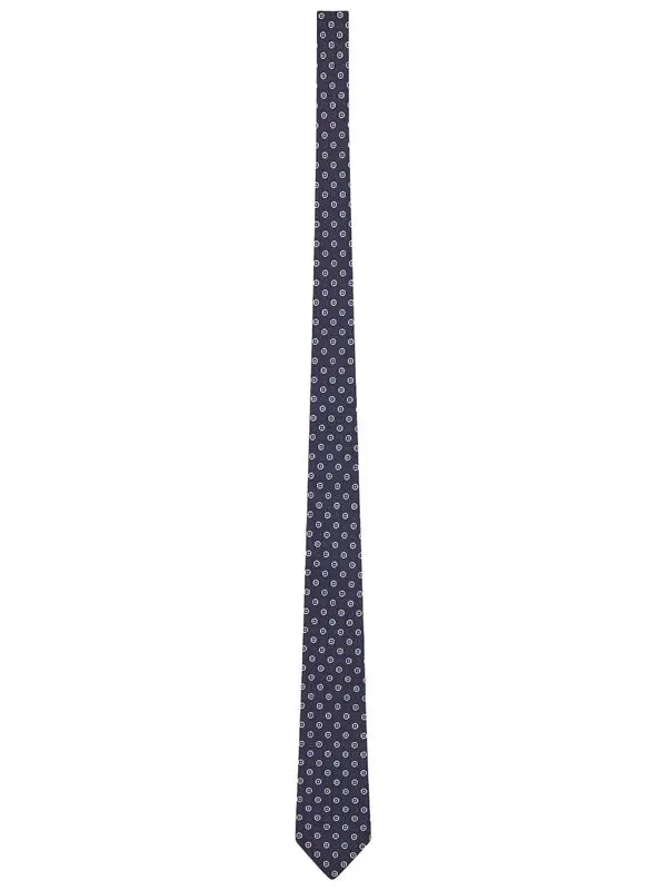 Saint Laurent Tie In Silk Jacquard - Blue
