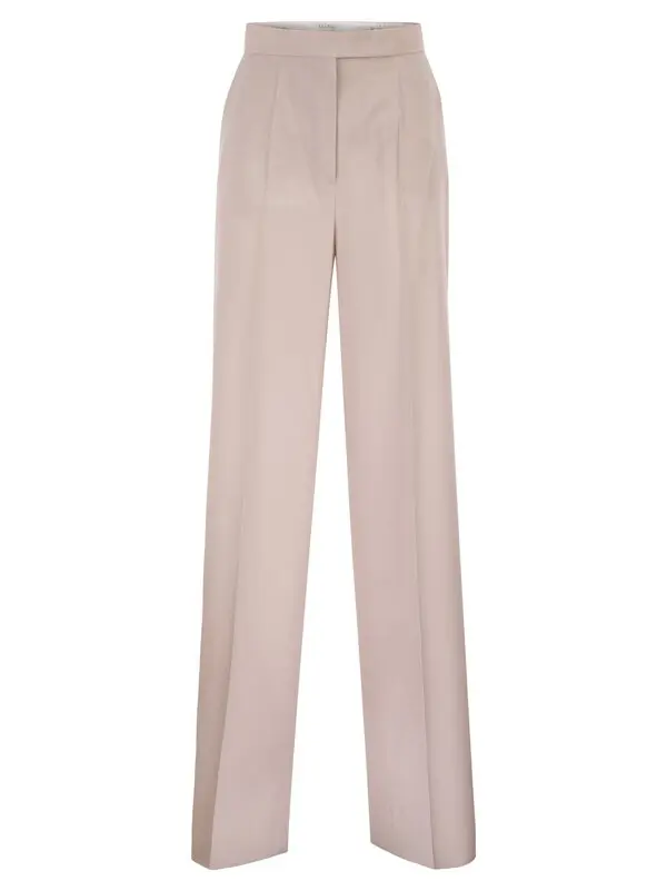 Max Mara Wide-leg Wool-blend Trousers - Pink