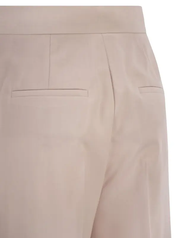 Max Mara Wide-leg Wool-blend Trousers - Pink