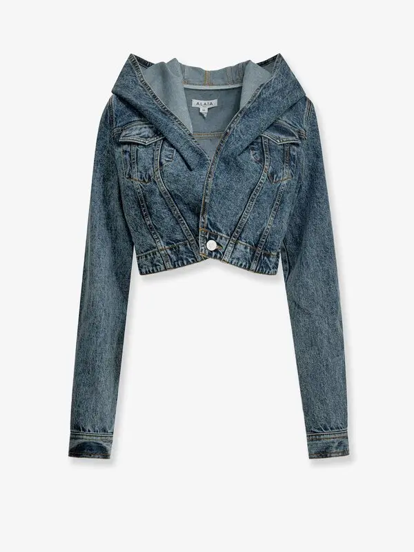 Alaïa Hooded Denim Jacket - Multicolor