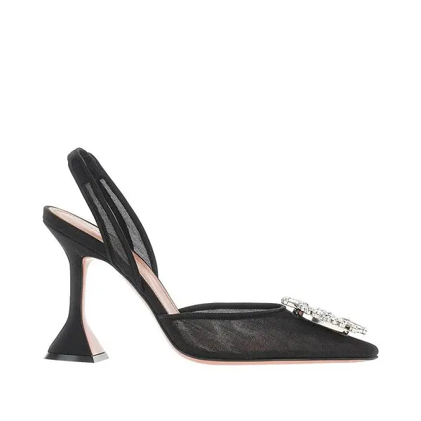 Amina Muaddi Begum Sling' Mesh Slingback Pumps - Black