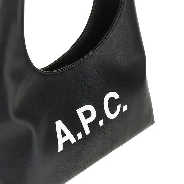 A.p.c. Faux Leather 'ninon Baby' Tote Bag - Black