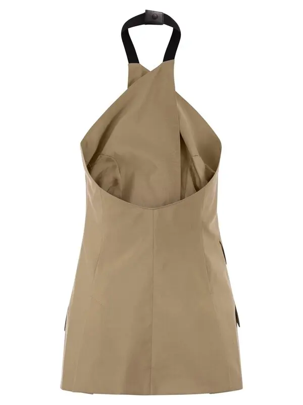 Max Mara Nuraghe Sleeveless Jacket In Wool And Silk Poplin - Brown