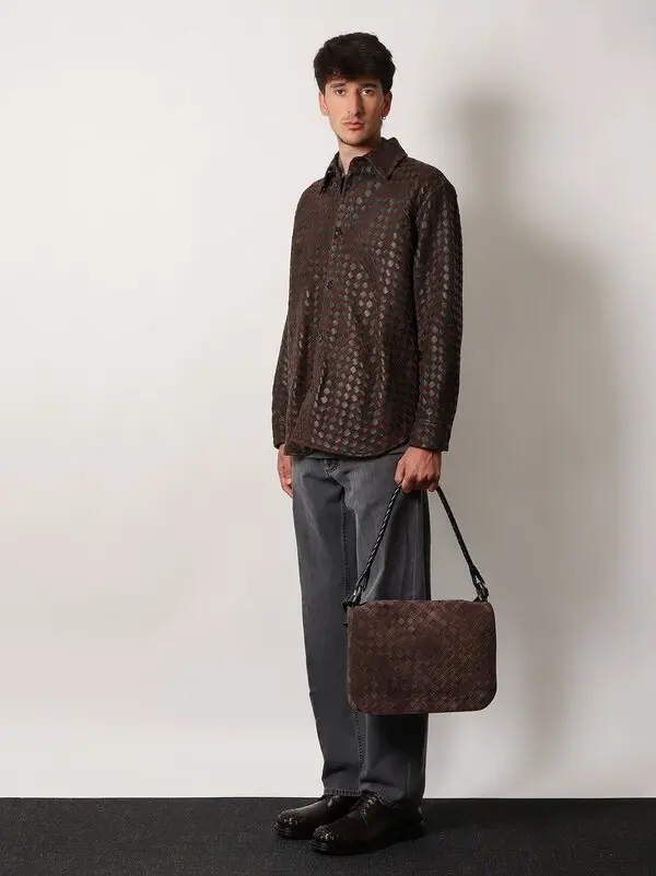 Bottega Veneta Intrecciato Suede Shoulder Bag - Multicolor