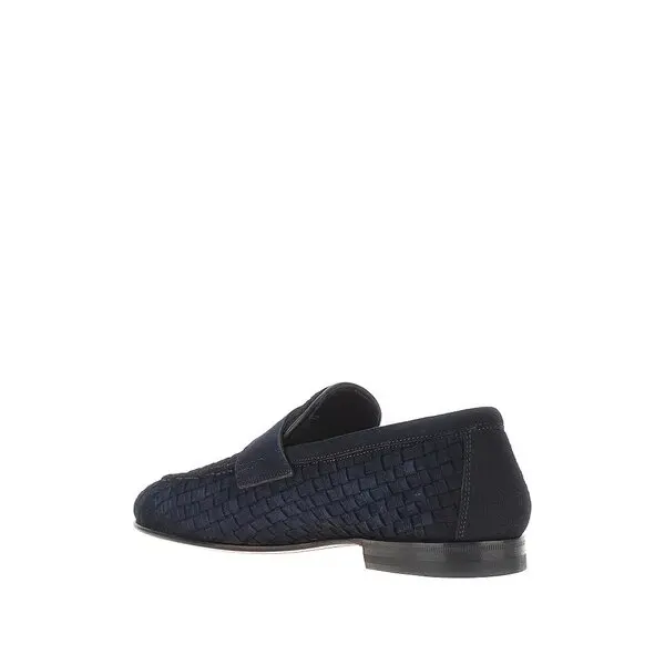 Santoni Carlo' Suede Leather Penny Loafers