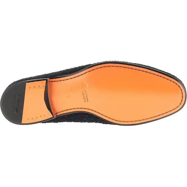 Santoni Carlo Suede Leather Penny Loafers - Blue