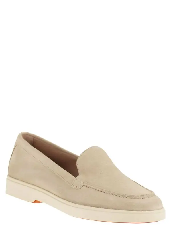 Santoni Yaltamoc Suede Loafer - Cream