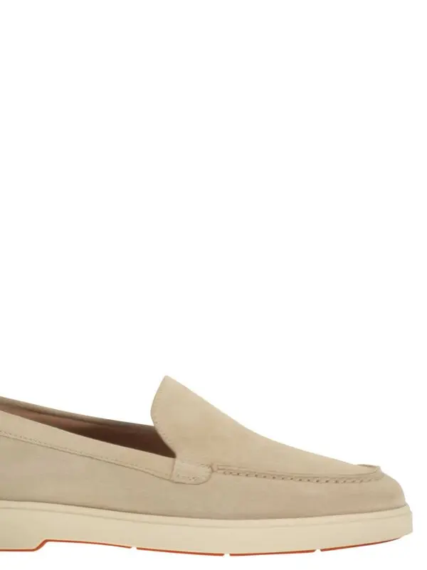 Santoni Yaltamoc Suede Loafer - Cream