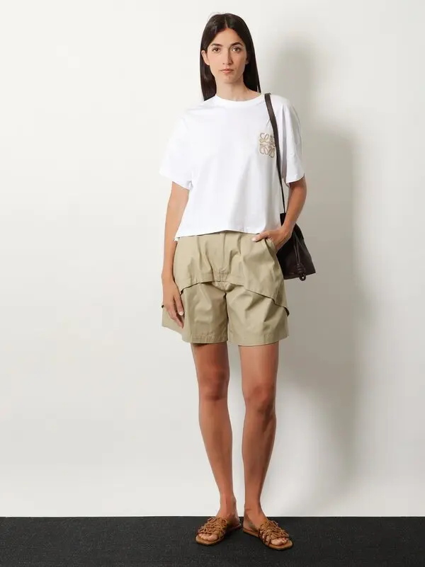 Loewe Relaxed Fit Cotton Shorts - Cream