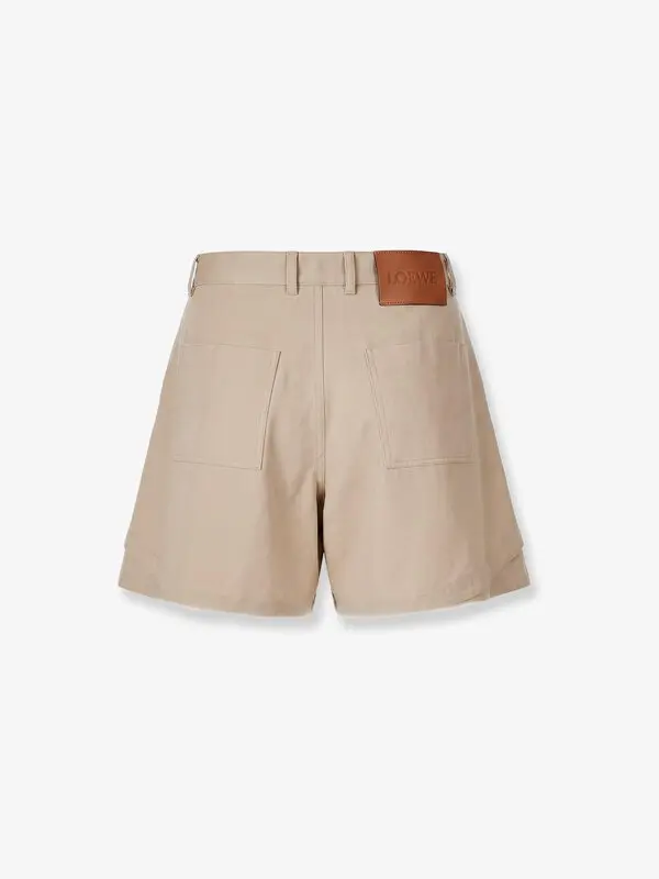 Loewe Relaxed Fit Cotton Shorts - Cream