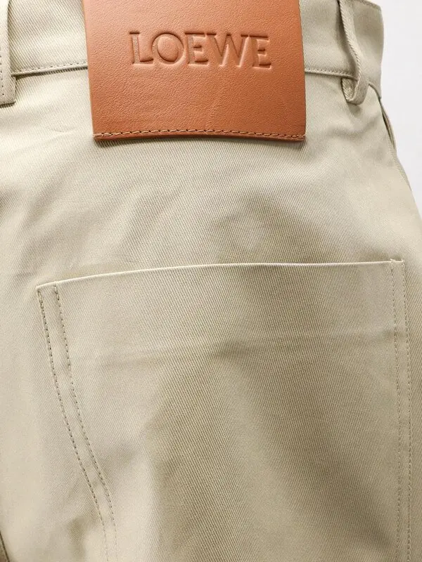 Loewe Relaxed Fit Cotton Shorts - Cream