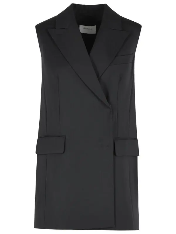 Sportmax Albero' Virgin Wool Blend Vest - Black