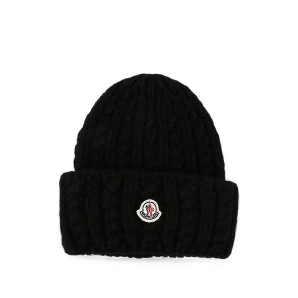 Moncler Cable Knit Beanie - Black