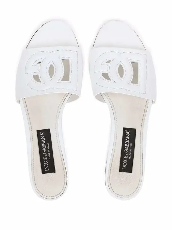 Dolce & Gabbana Leather Sandals With Dg Logo