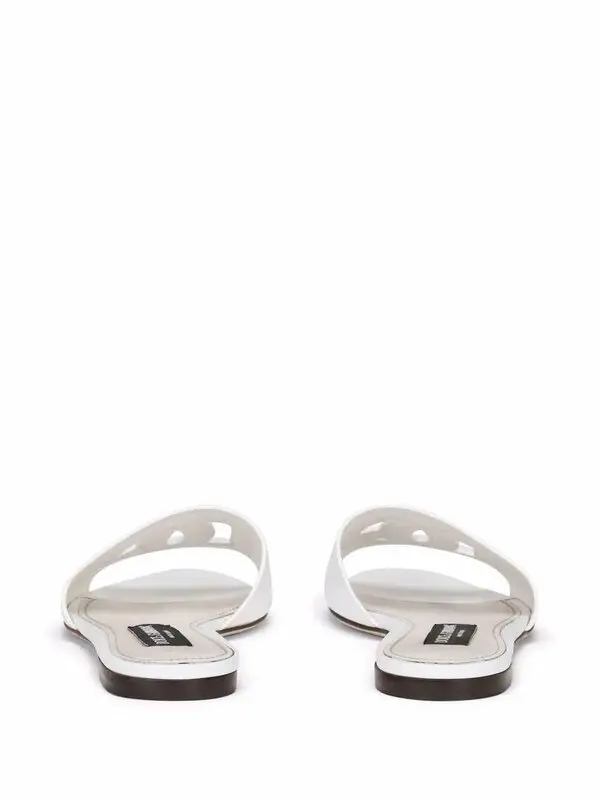 Dolce & Gabbana Leather Sandals With Dg Logo - White