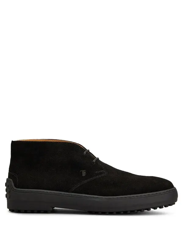 TOD'S Polacchino Winter Gommino In Pelle Scamosciata - Black