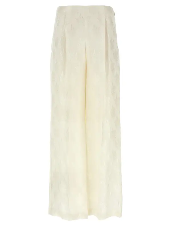 Fendi Silk Jacquard Pants - White