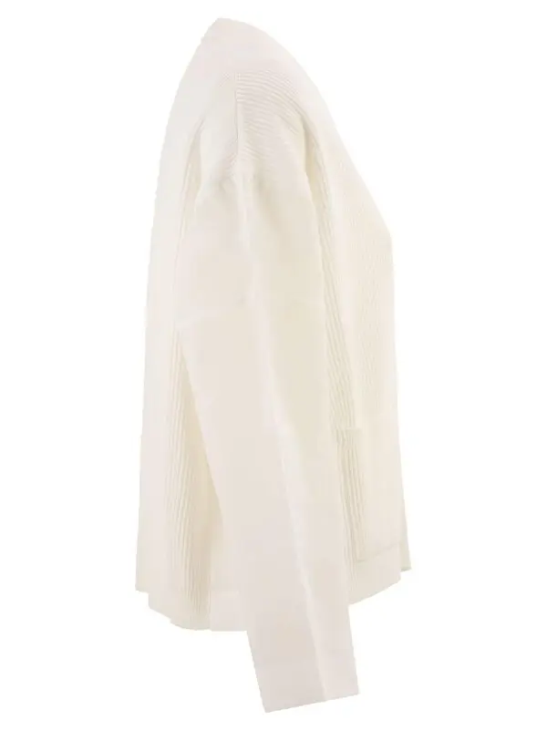 Brunello Cucinelli Ribbed Cardigan - White