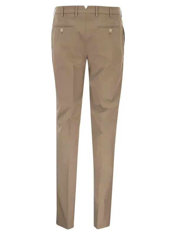 Brunello Cucinelli Italian Fit Cotton Gabardine Trousers - Multicolor